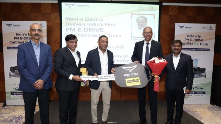 Montra Electric hands over PM E-DRIVE–certified Rhino 5538 EV to ...